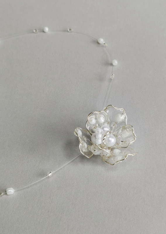 Eteryczny choker ślubny na żyłce – Efekt pnącego kwiatu Dip Art - Sklep ...