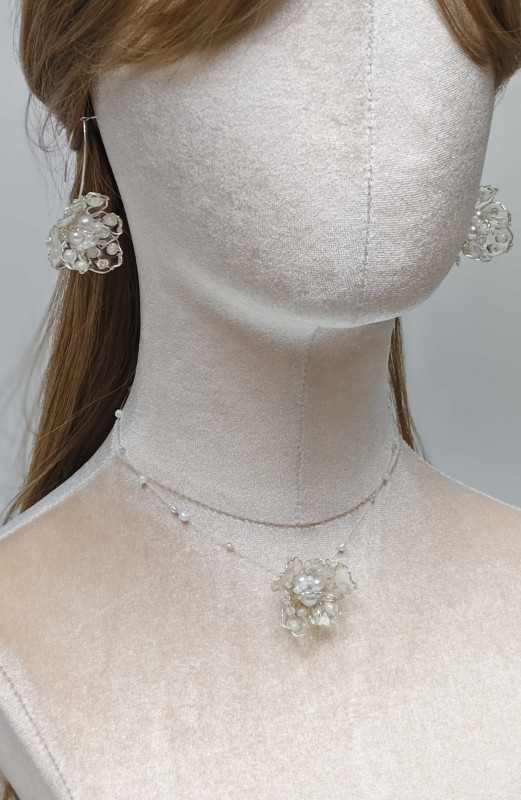Eteryczny choker ślubny na żyłce – Efekt pnącego kwiatu Dip Art - Sklep ...