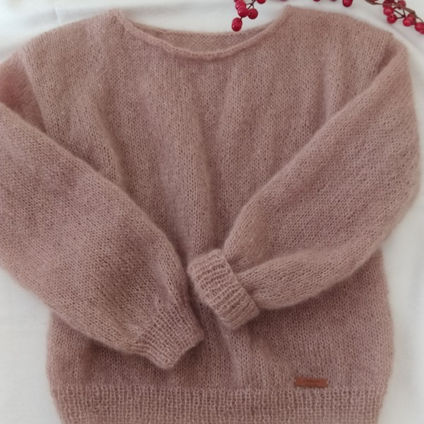 Sweter handmade moher z jedwabiem - Sklep Online Artyferia