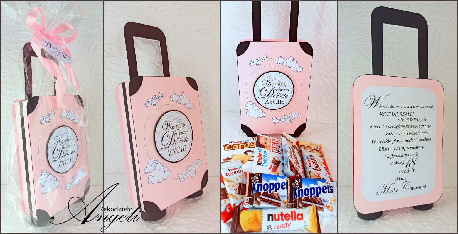 WALIZKA na 18 URODZINY*Box słodyczy*Kartka na 18stkę dla dziewczyny - Sklep Online Artyferia